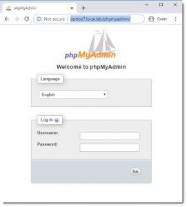 Logging into phpMyAdmin – LAMP